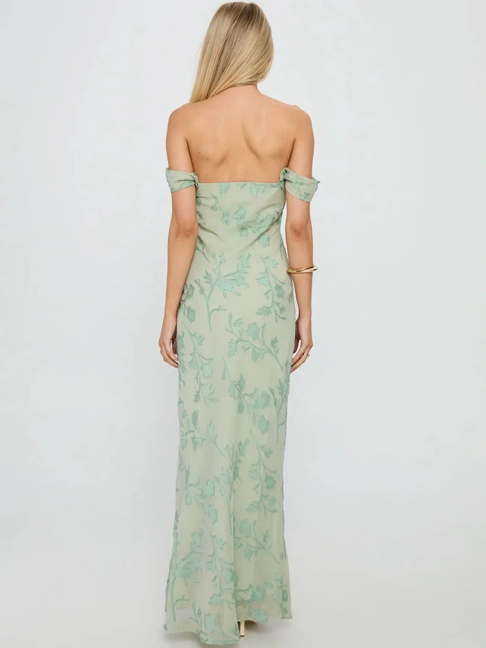 Princess Polly | Dresses | Princess Polly Sage Green Offshoulder Floral ...